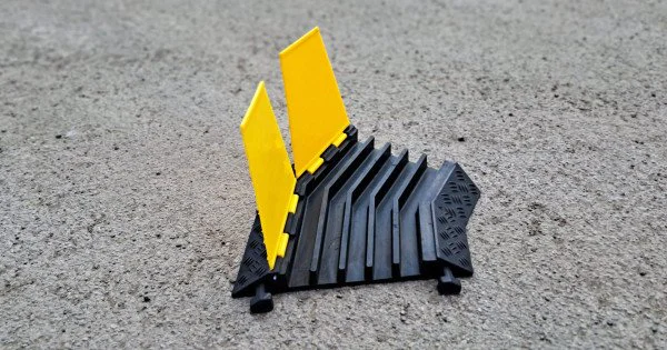5 Channel Cable Protection Ramp with 45 Degree Angled Corner Connector